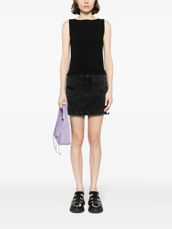 REFORMATION Dusk Boat-neck Top - Black