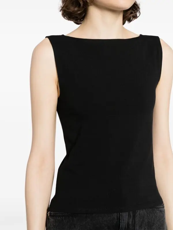 REFORMATION Dusk Boat-neck Top - Black