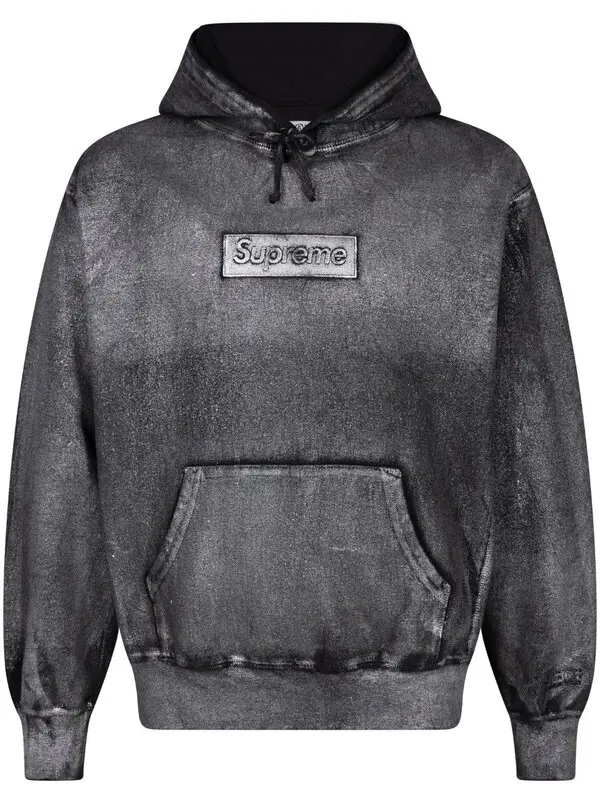 Supreme X Mm6 Maison Margiela Foil Box Logo Hoodie - Black