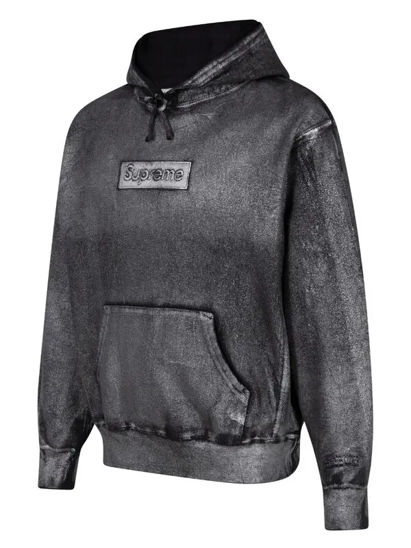 Supreme X Mm6 Maison Margiela Foil Box Logo Hoodie - Black