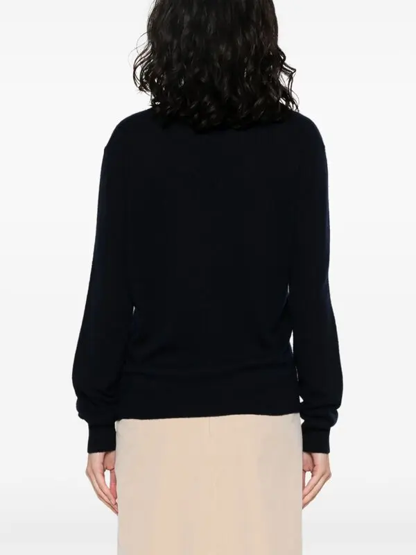 Saint Laurent V-neck Knitted Jumper - Blue