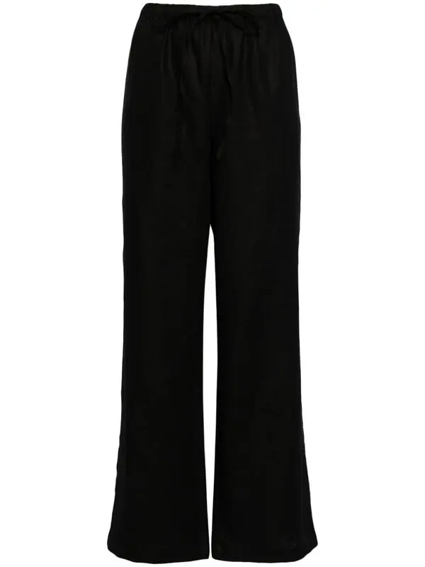 REFORMATION Olina Linen Trousers - Black