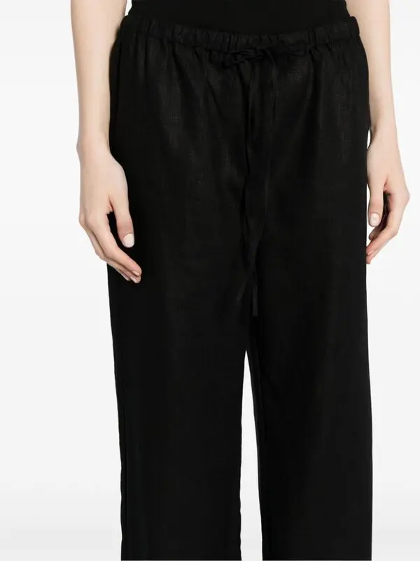 REFORMATION Olina Linen Trousers - Black