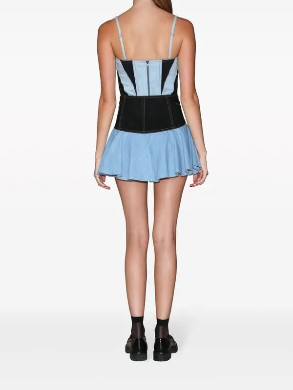 FLEUR DU MAL Two-tone Denim Bustier
