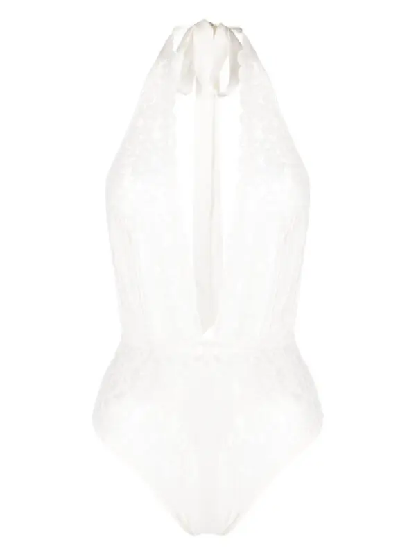 FLEUR DU MAL Charlotte Halterneck Teddy - White