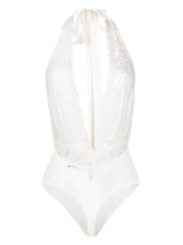 FLEUR DU MAL Charlotte Halterneck Teddy - White