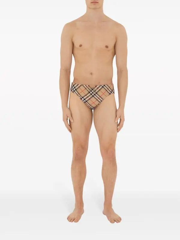 Burberry Check Swim Briefs - Neutrals