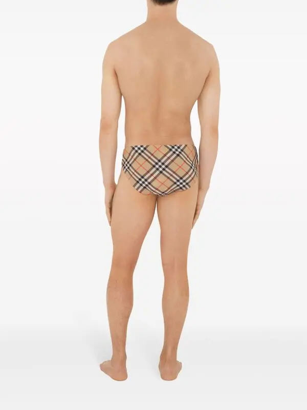 Burberry Check Swim Briefs - Neutrals