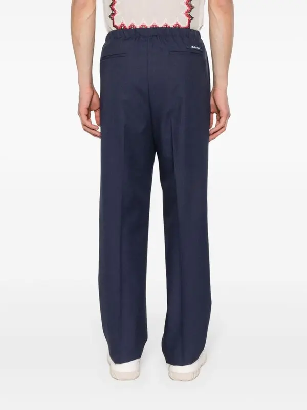 Fendi Virgin Wool Straight-leg Trousers - Blue