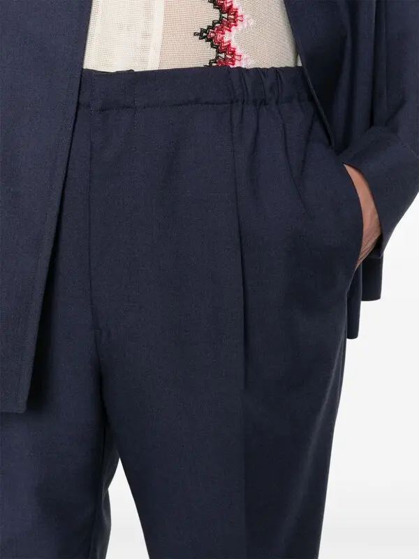 Fendi Virgin Wool Straight-leg Trousers - Blue
