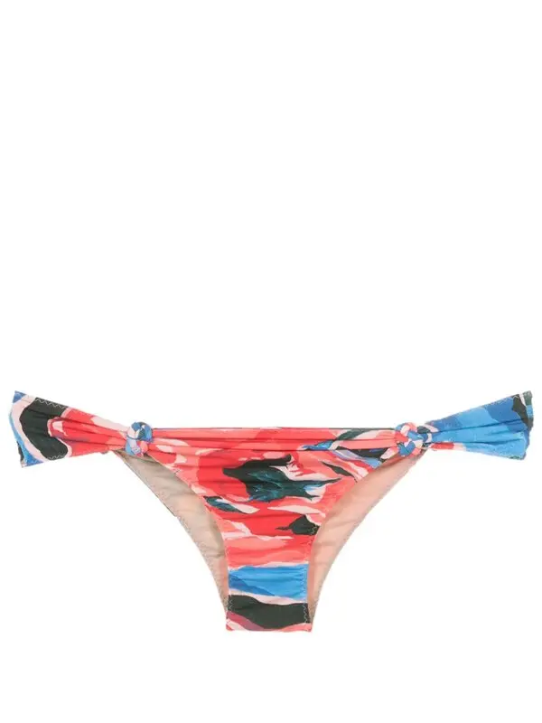 CLUBE BOSSA Rings Floral-print Bikini Bottom - Blue