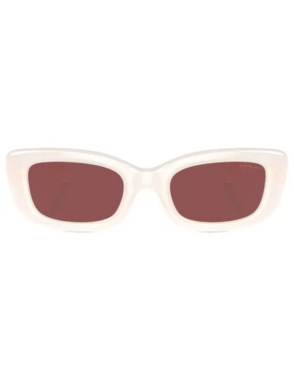 COACH® Logo-plaque Rectangle-frame Sunglasses - White