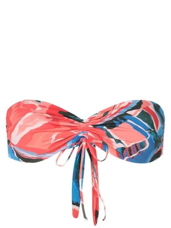 CLUBE BOSSA Graphic-print Bandeau Bikini Top - Blue
