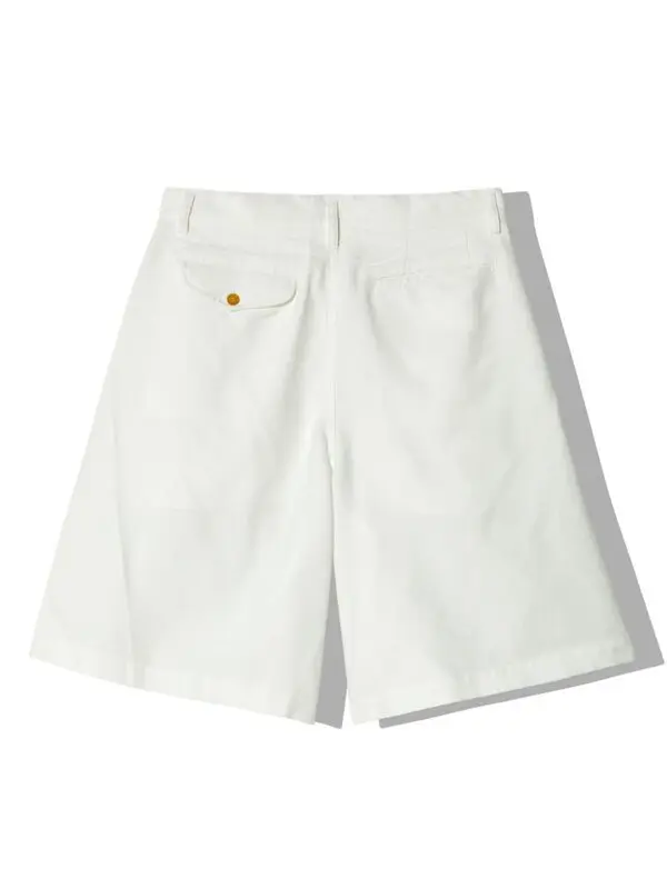 Comme Des Garçons Pleat-detail Wide-leg Shorts - White