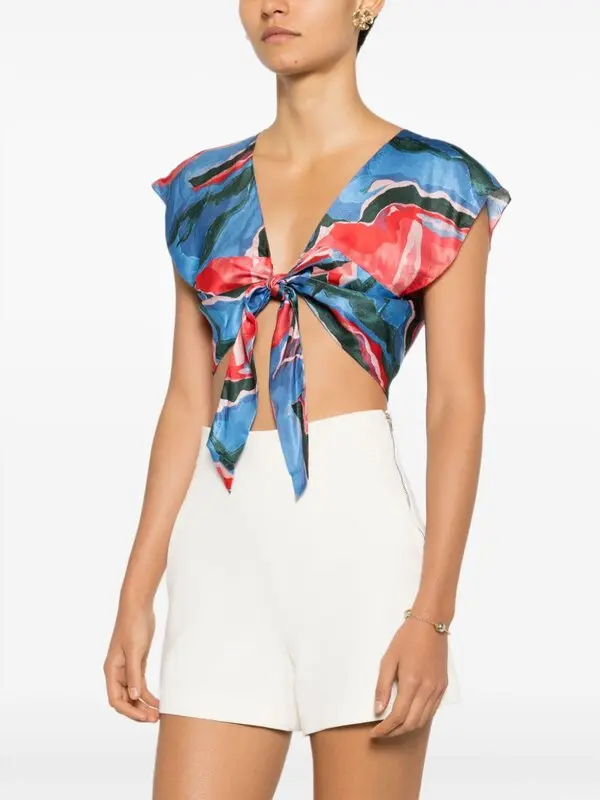 CLUBE BOSSA Gert Abstract-print Crop Top