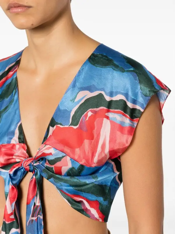 CLUBE BOSSA Gert Abstract-print Crop Top