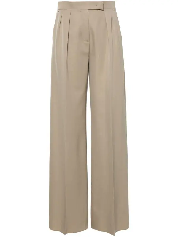 Max Mara Pleated Wide-leg Trousers - Neutrals