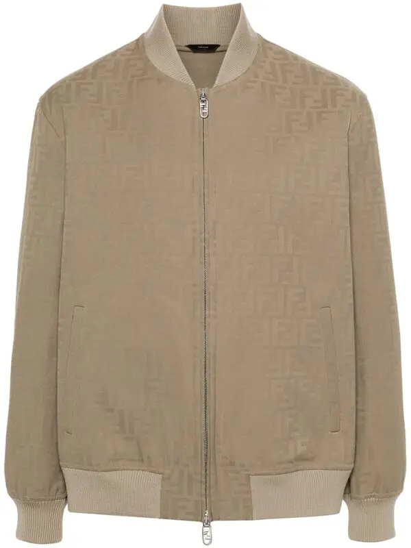Fendi Zucca-jacquard Bomber Jacket