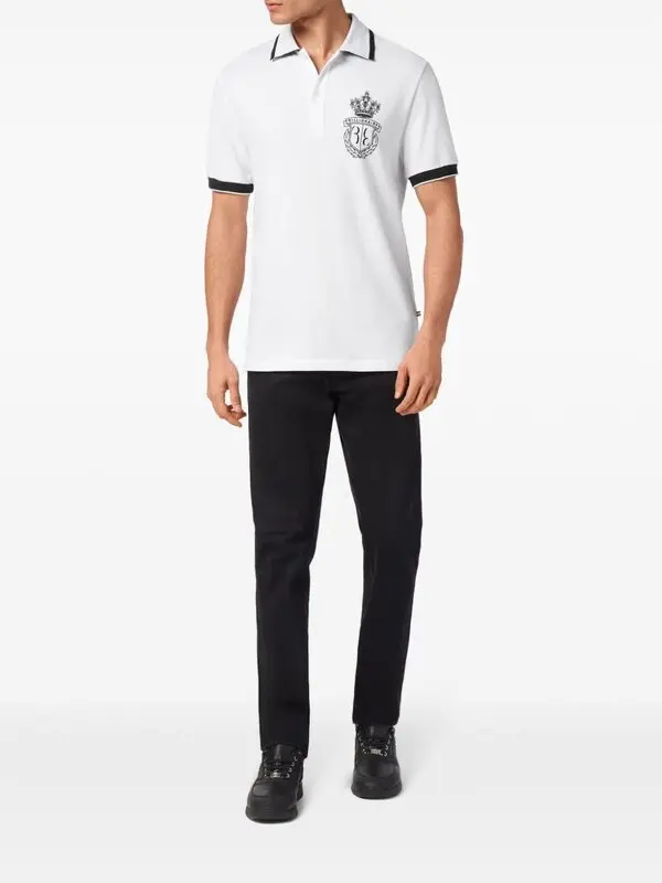 BILLIONAIRE Logo-embroidered Cotton Polo Shirt - White