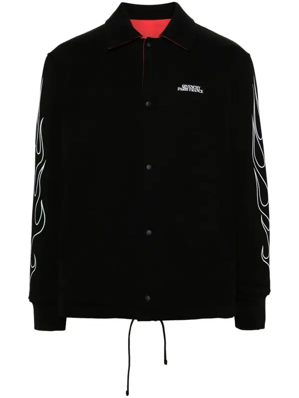 Givenchy Reversible Jersey Shirt Jacket With Flame Print