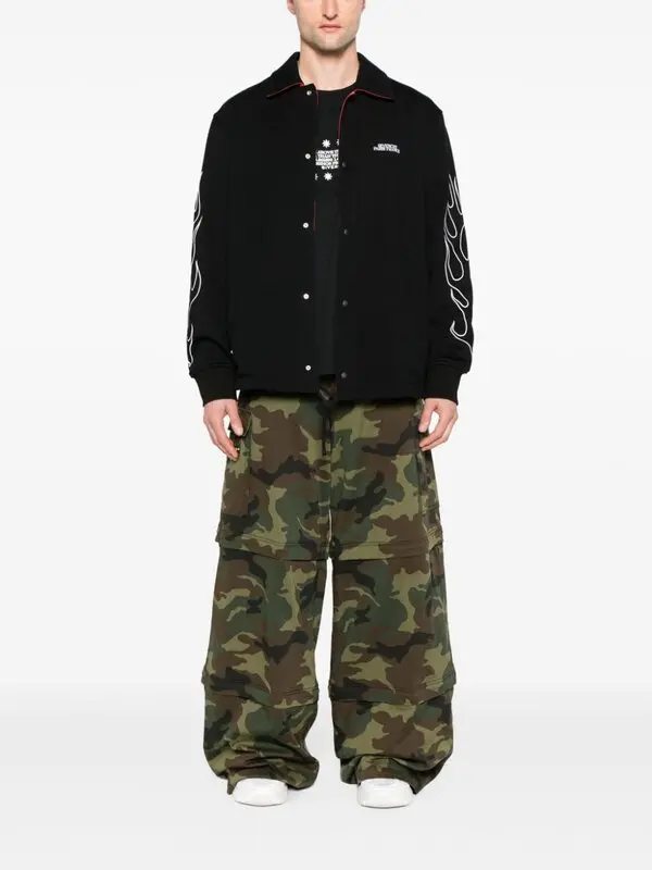 Givenchy Reversible Jersey Shirt Jacket With Flame Print