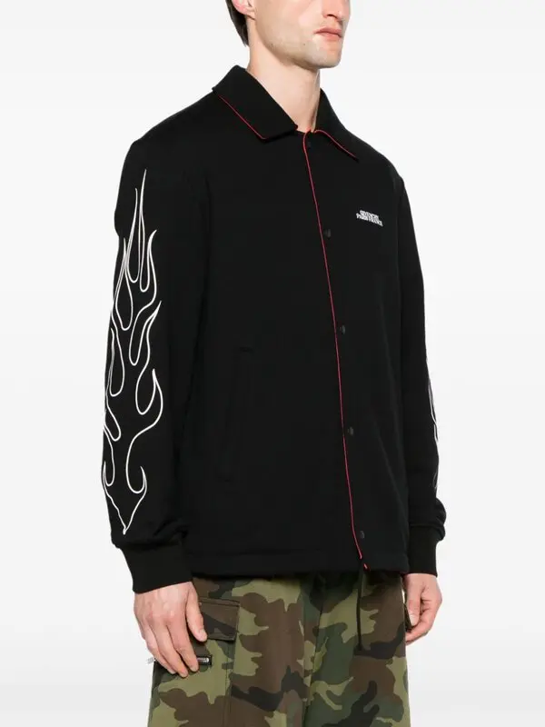 Givenchy Reversible Jersey Shirt Jacket With Flame Print