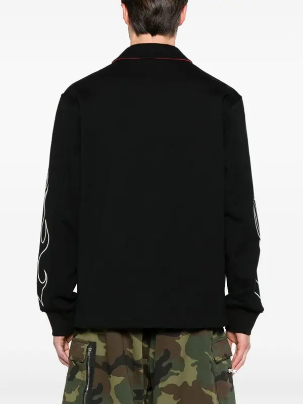 Givenchy Reversible Jersey Shirt Jacket With Flame Print
