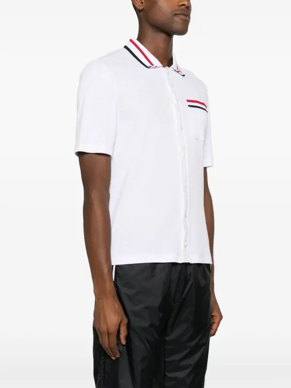 Thom Browne Rwb-stripe Cotton Shirt