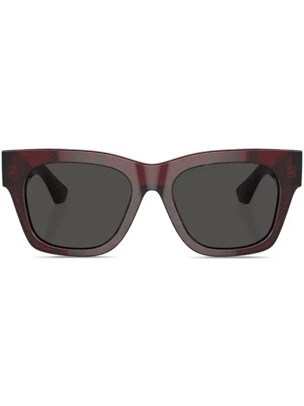 Burberry Checkered Wayfarer Sunglasses - Red