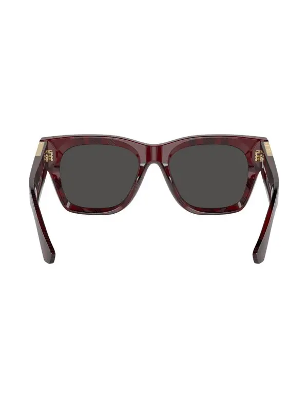 Burberry Checkered Wayfarer Sunglasses - Red