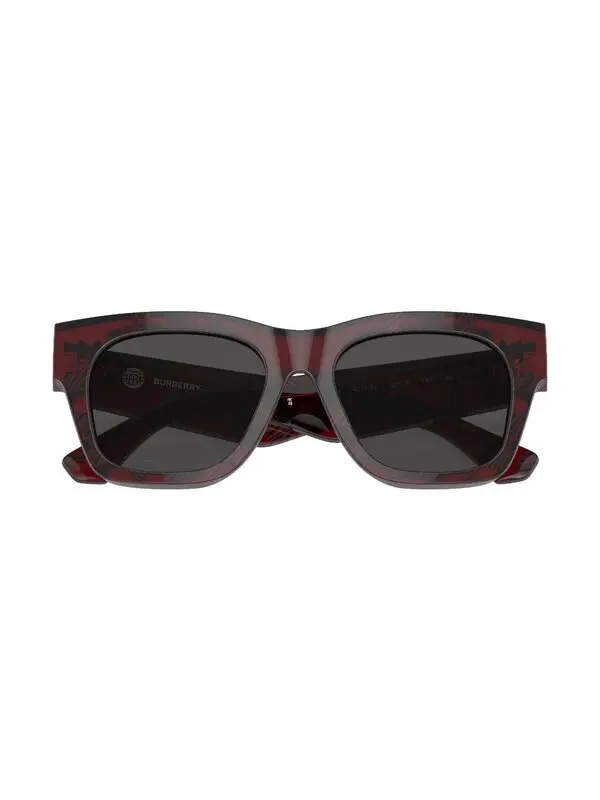 Burberry Checkered Wayfarer Sunglasses - Red
