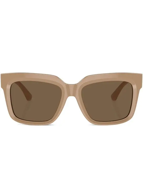 Burberry Monogram Plaque Wayfarer Sunglasses - Neutrals