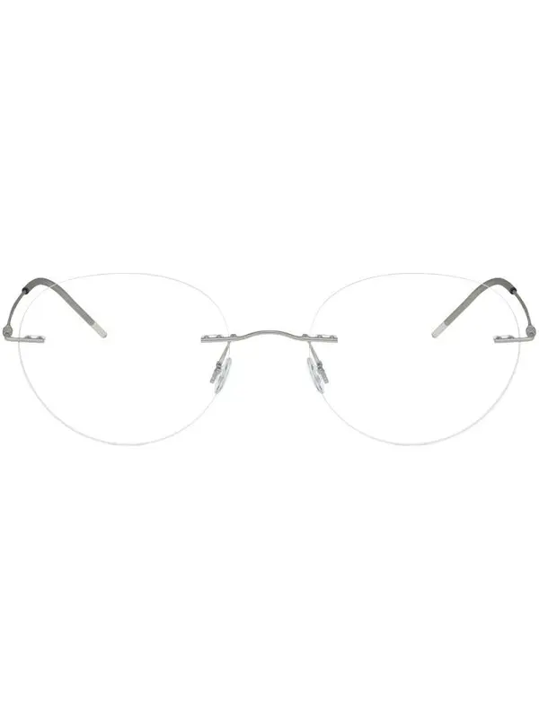Giorgio Armani Rimless Round-frame Eyeglasses - Silver