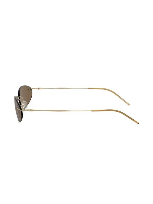 Giorgio Armani Rimless Oval Sunglasses - Gold