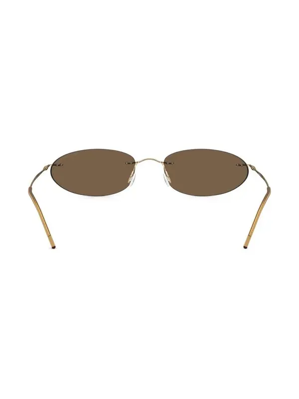 Giorgio Armani Rimless Oval Sunglasses - Gold