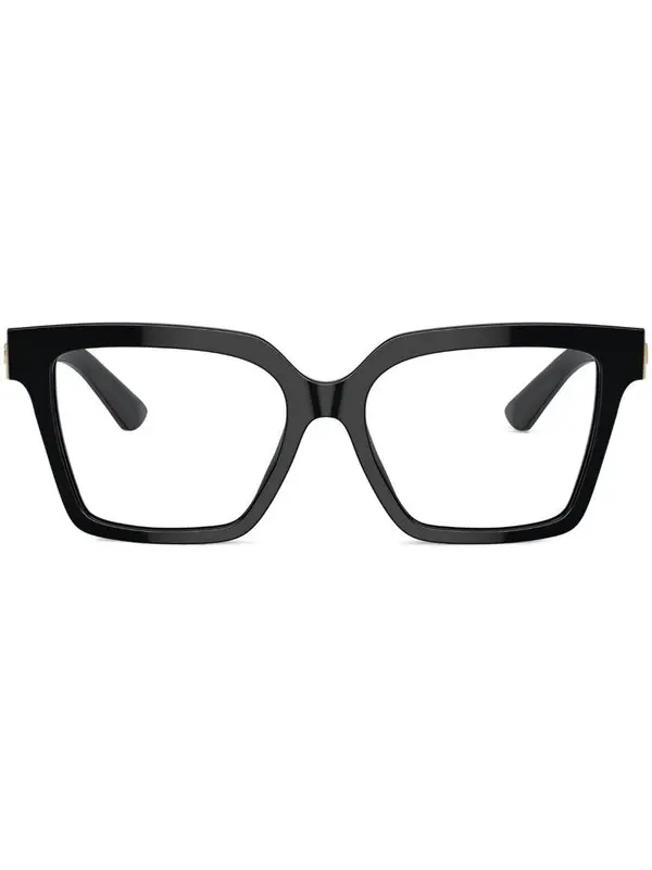 Dolce & Gabbana Logo-plaque Square-frame Glasses - Black