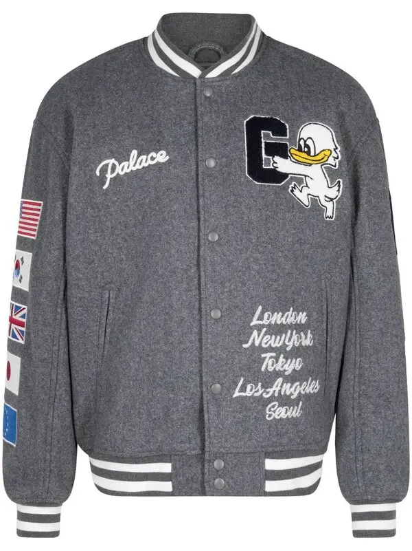 PALACE X Gap Varsity Jacket - Grey