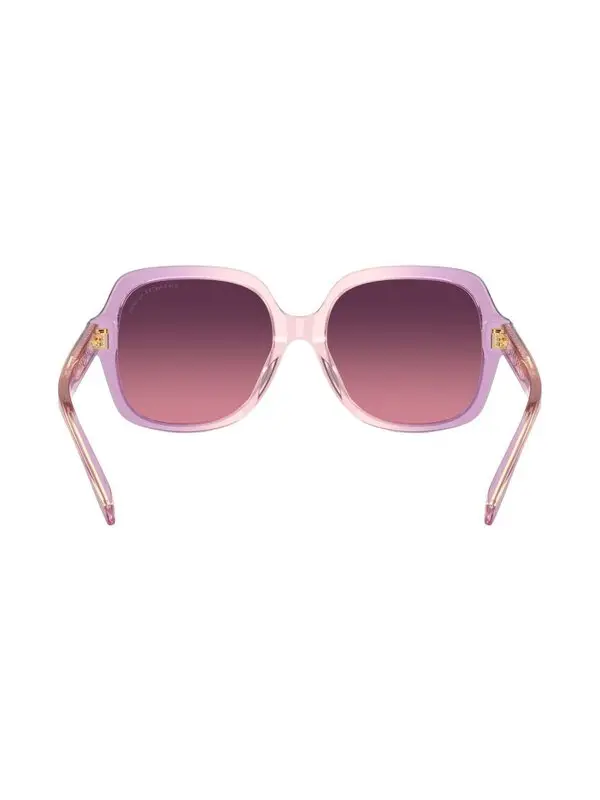 COACH Square Frame Logo Engraved Sunglasses - Purple