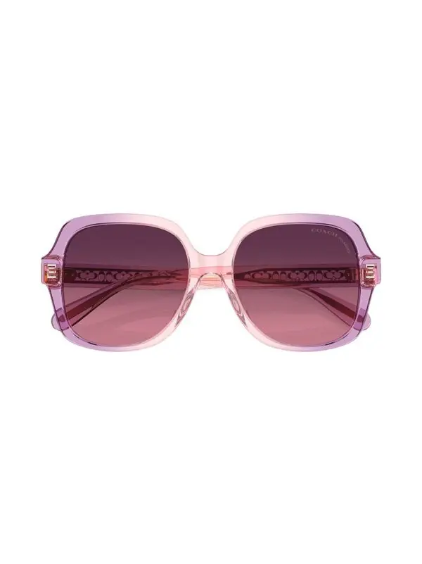 COACH Square Frame Logo Engraved Sunglasses - Purple