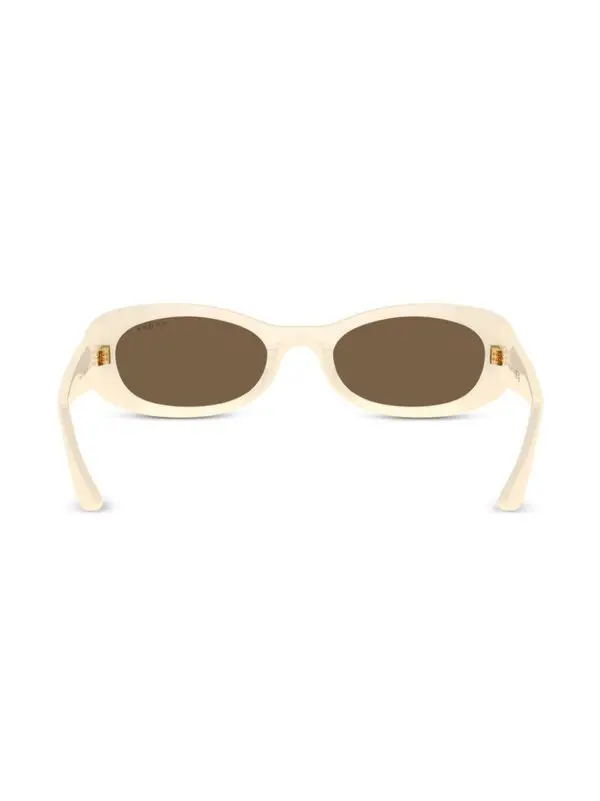 VOGUE EYEWEAR Logo-print Oval Sunglasses - Neutrals