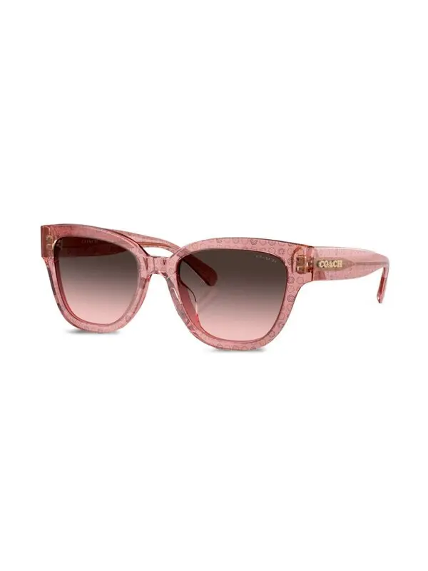 Coach Floral-Print Square-Frame Sunglasses - Pink | Editorialist display picture 3