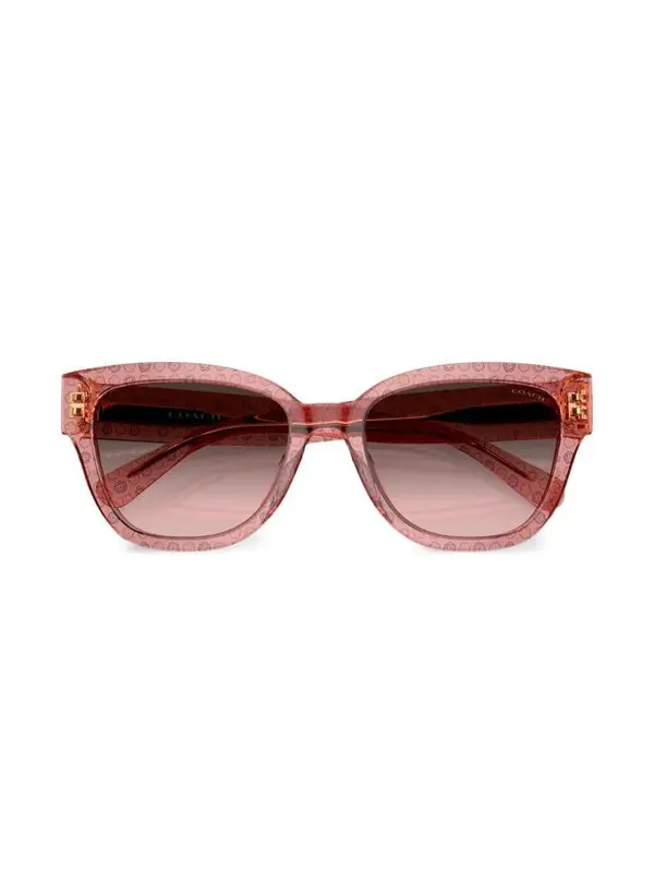 Coach Floral-Print Square-Frame Sunglasses - Pink | Editorialist display picture 2