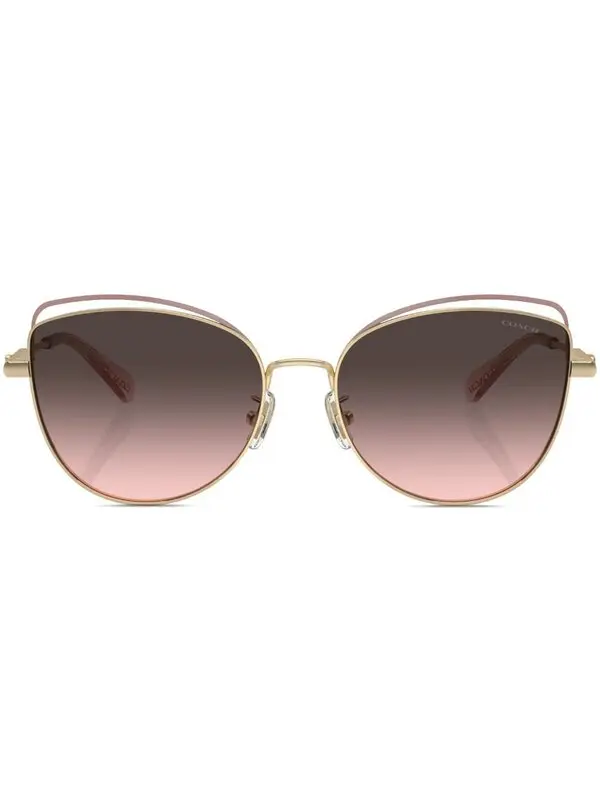 COACH Bandit Wire Oval-frame Sunglasses - Gold
