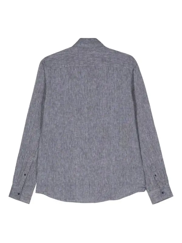 Michael Kors Slub-texture Linen Shirt - Grey