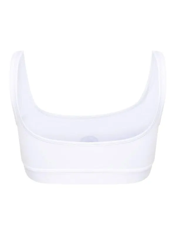 MARINE SERRE Moon-embroidered Bra - White