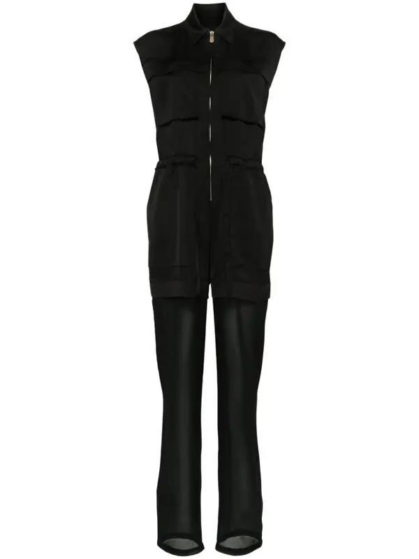 Pinko Semi-sheer Paneled Jumpsuit - Black