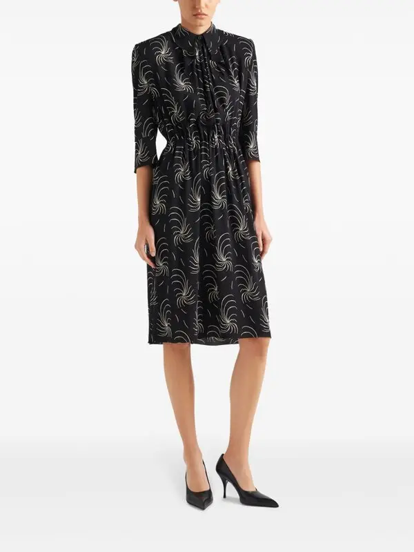 Prada Graphic-print Crepe Shirtdress
