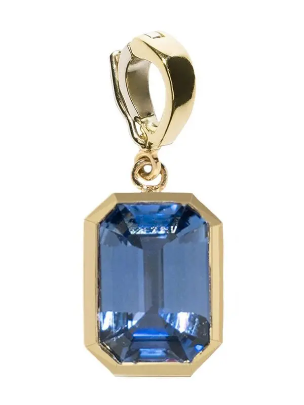 AZLEE 18kt Yellow Large Sapphire Pendant Charm - Gold