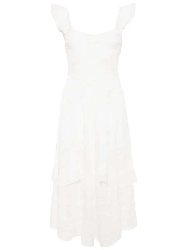 LoveShackFancy Brin Smocked Midi Dress