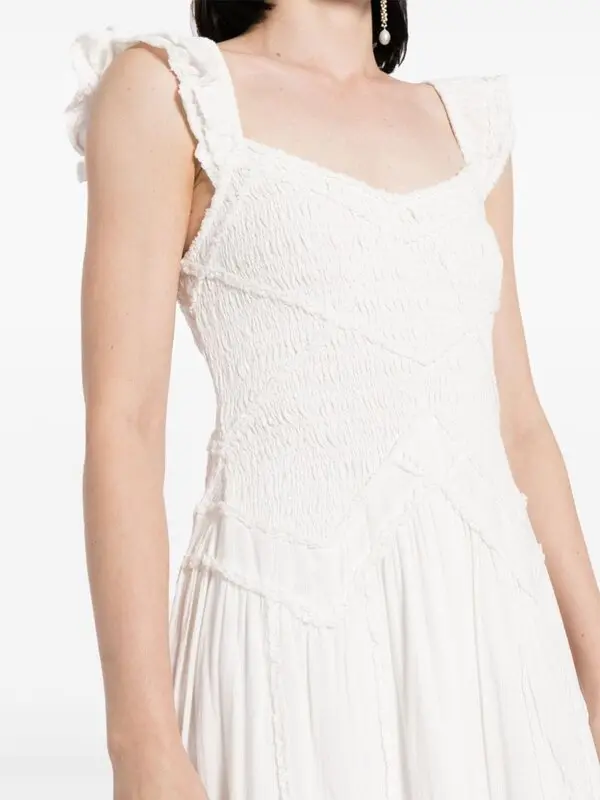LoveShackFancy Brin Smocked Midi Dress
